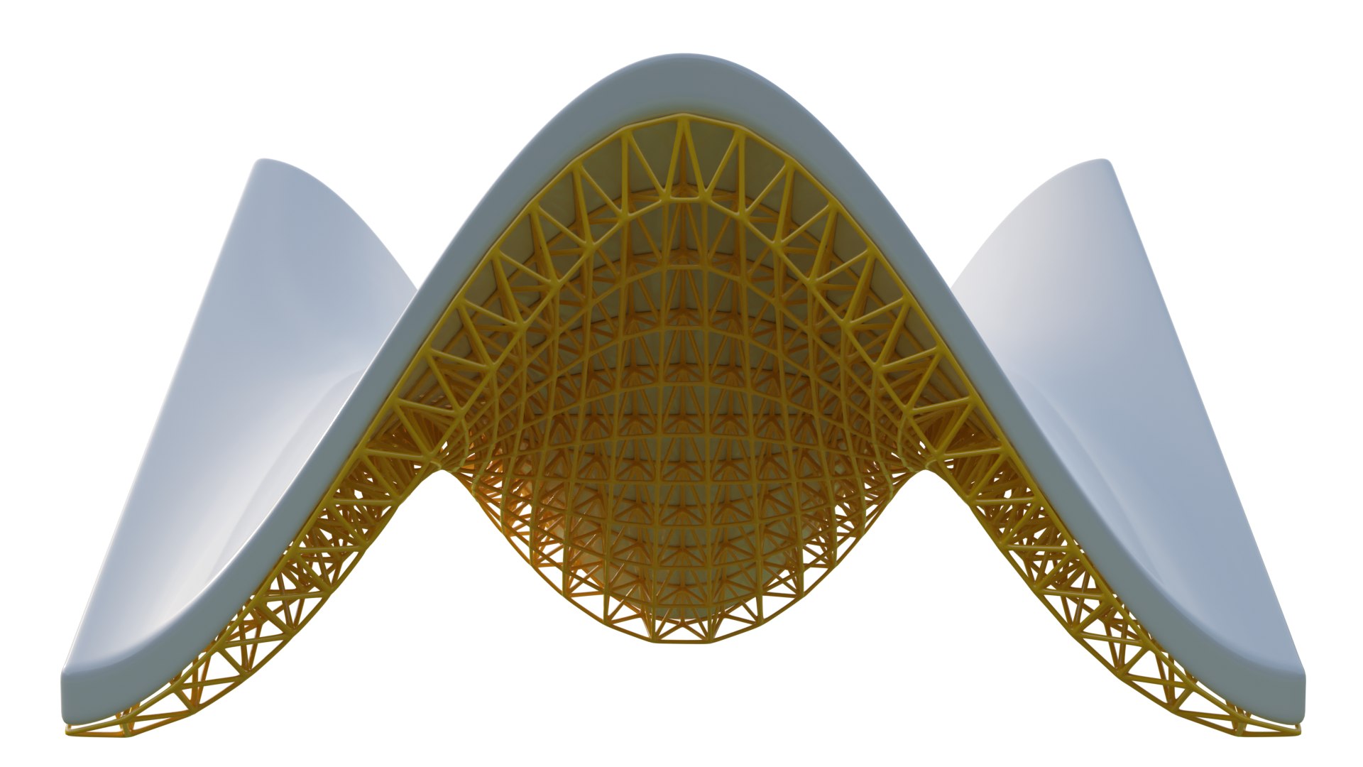 Wavy Space Truss System 02 3D Model - TurboSquid 2258871