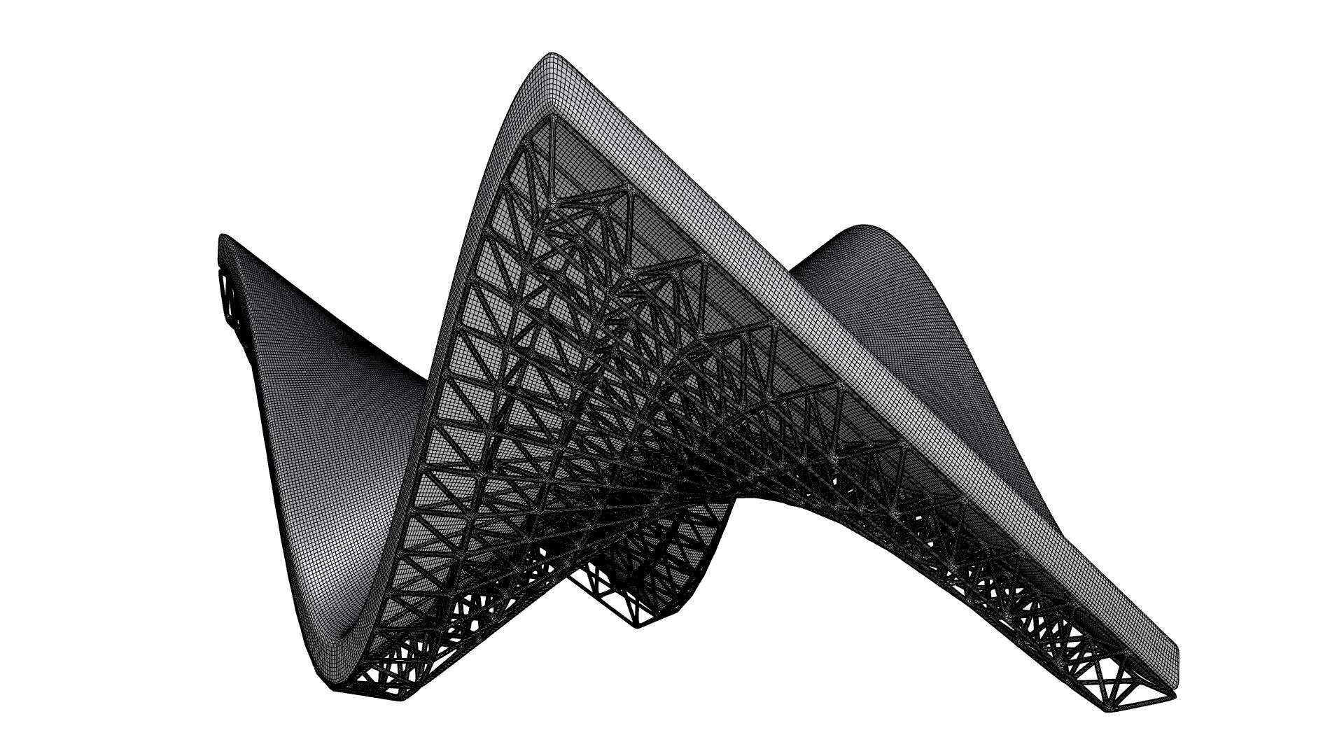 Wavy Space Truss System 02 3D Model - TurboSquid 2258871