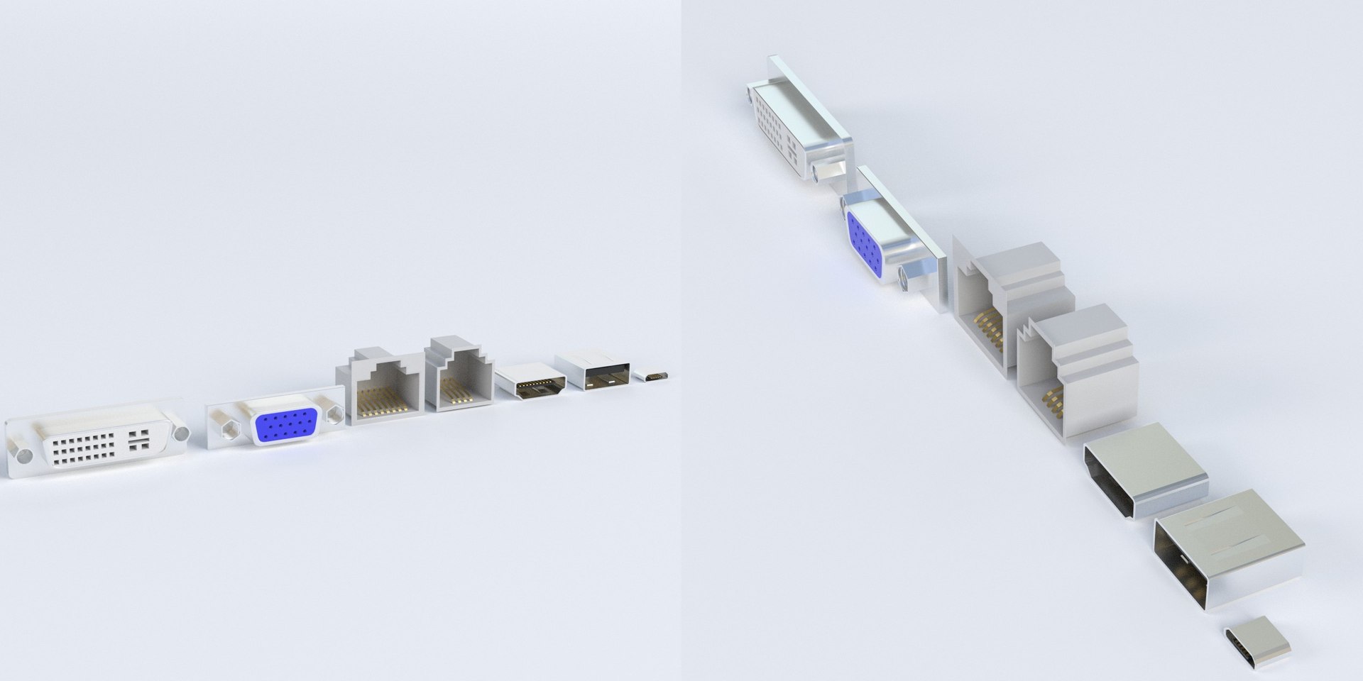 Computer Ports Sockets 3D Model - TurboSquid 1760143