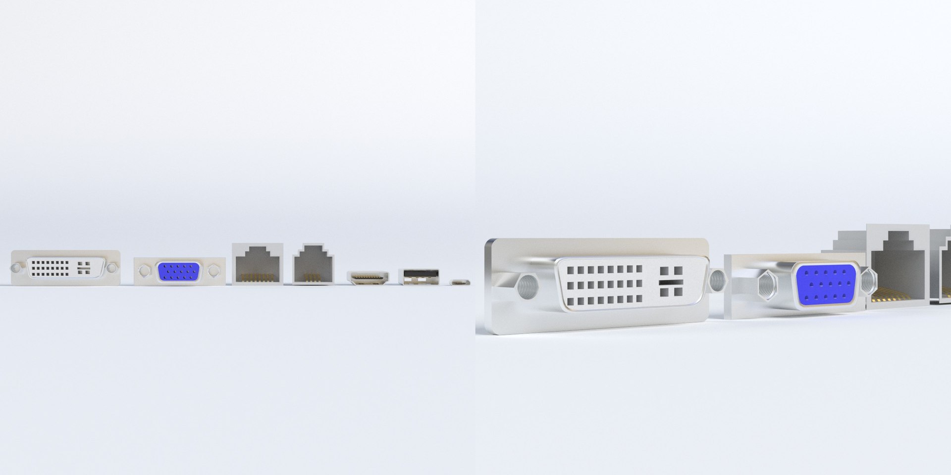 Computer Ports Sockets 3D Model - TurboSquid 1760143