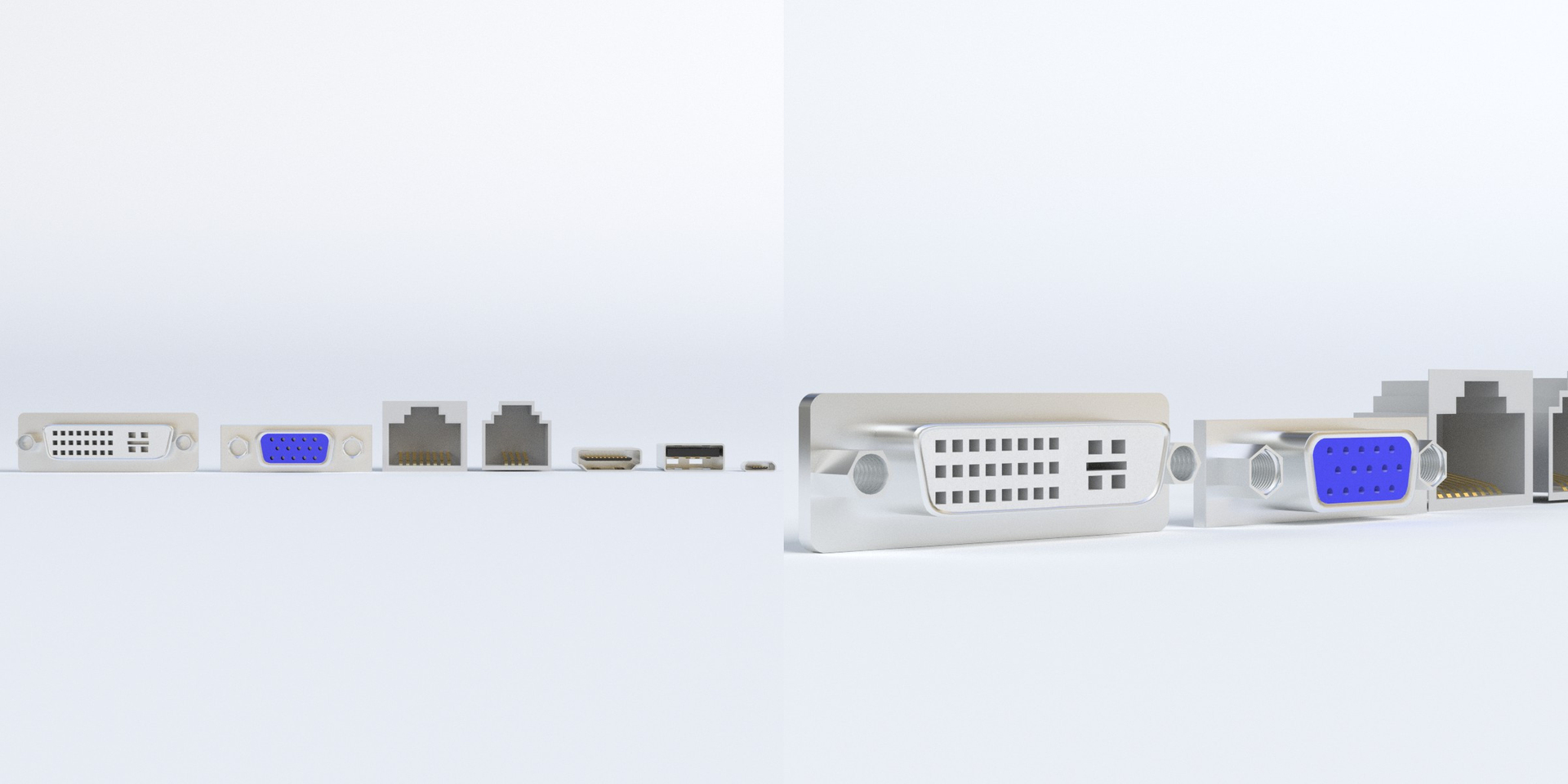 Computer ports sockets 3D model - TurboSquid 1760143