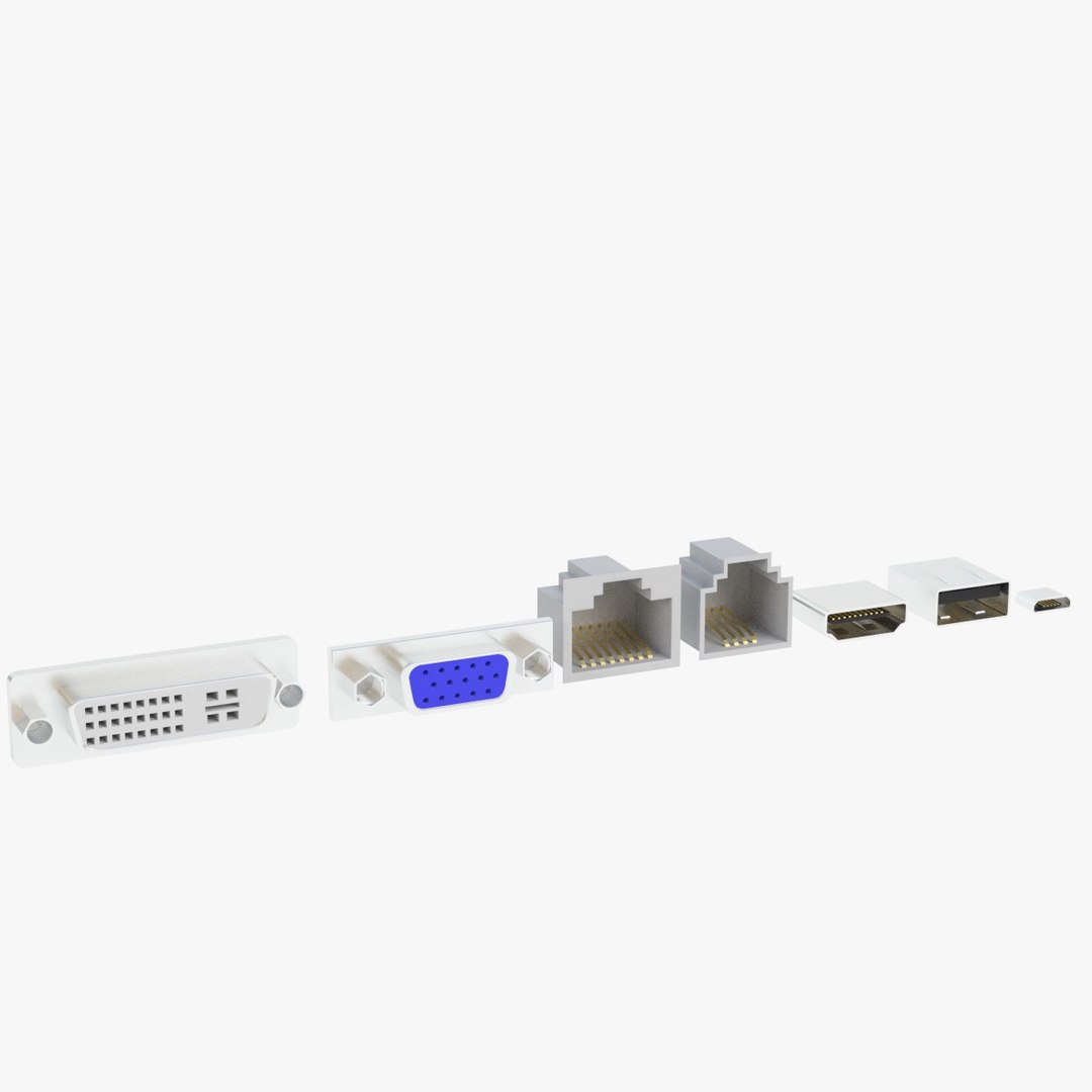 Computer Ports Sockets 3D Model - TurboSquid 1760143