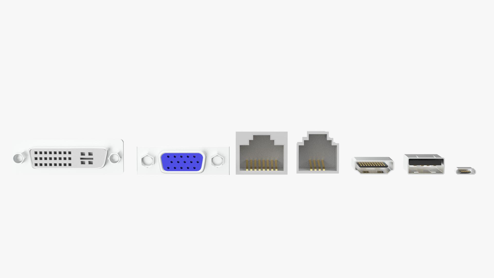 Computer Ports Sockets 3D Model - TurboSquid 1760143