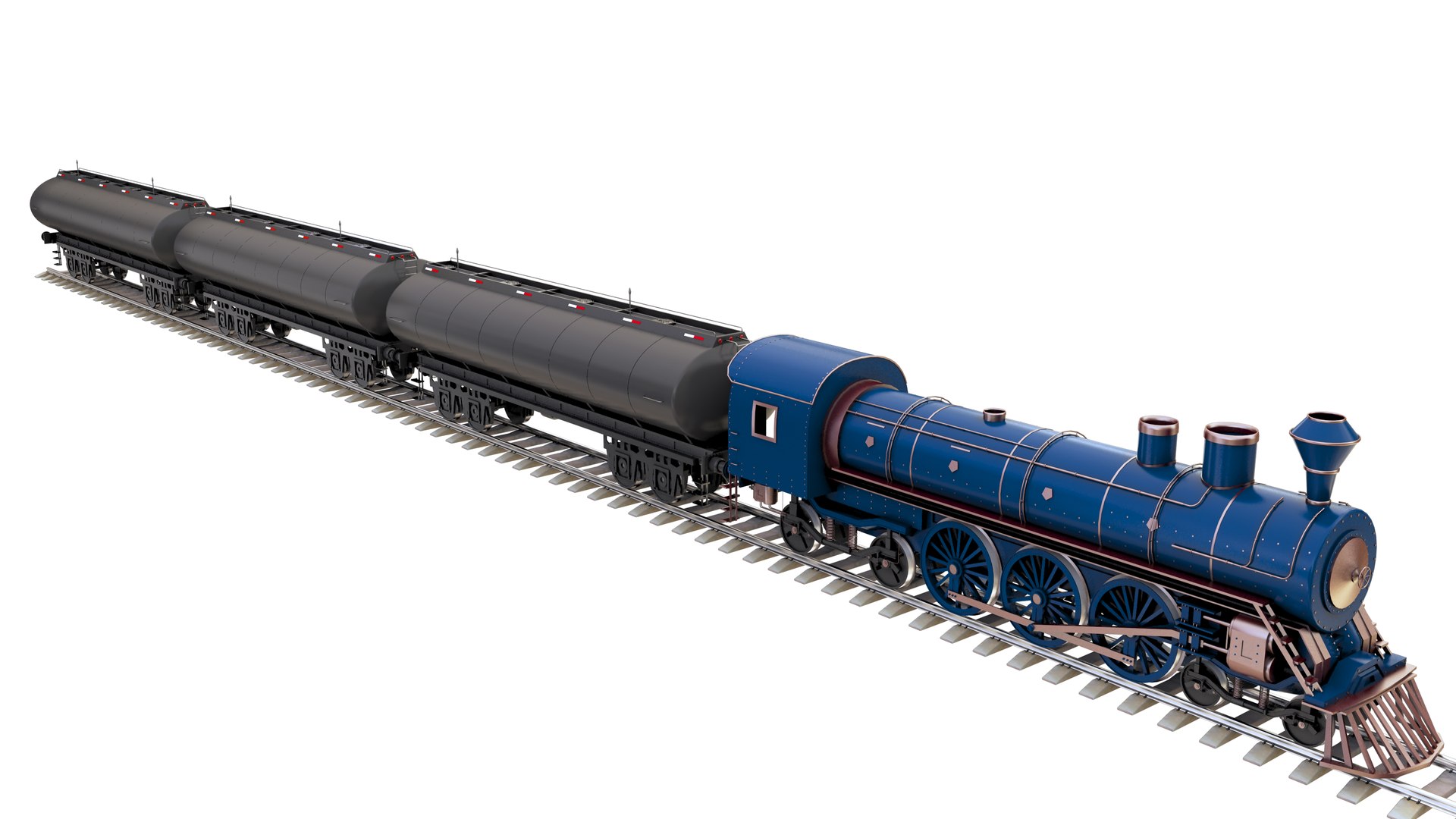 Oil Tanker Train - Blue Model - TurboSquid 1920972