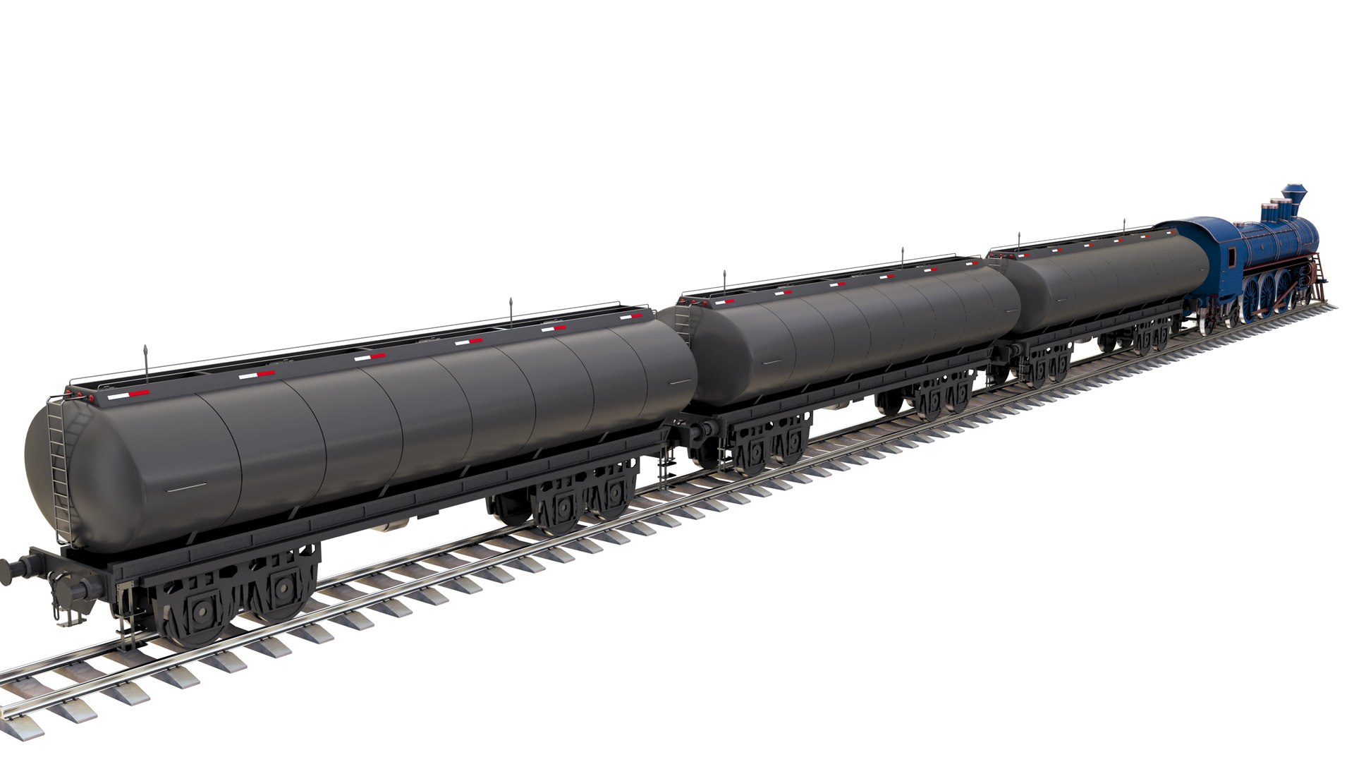 Oil Tanker Train - Blue Model - TurboSquid 1920972
