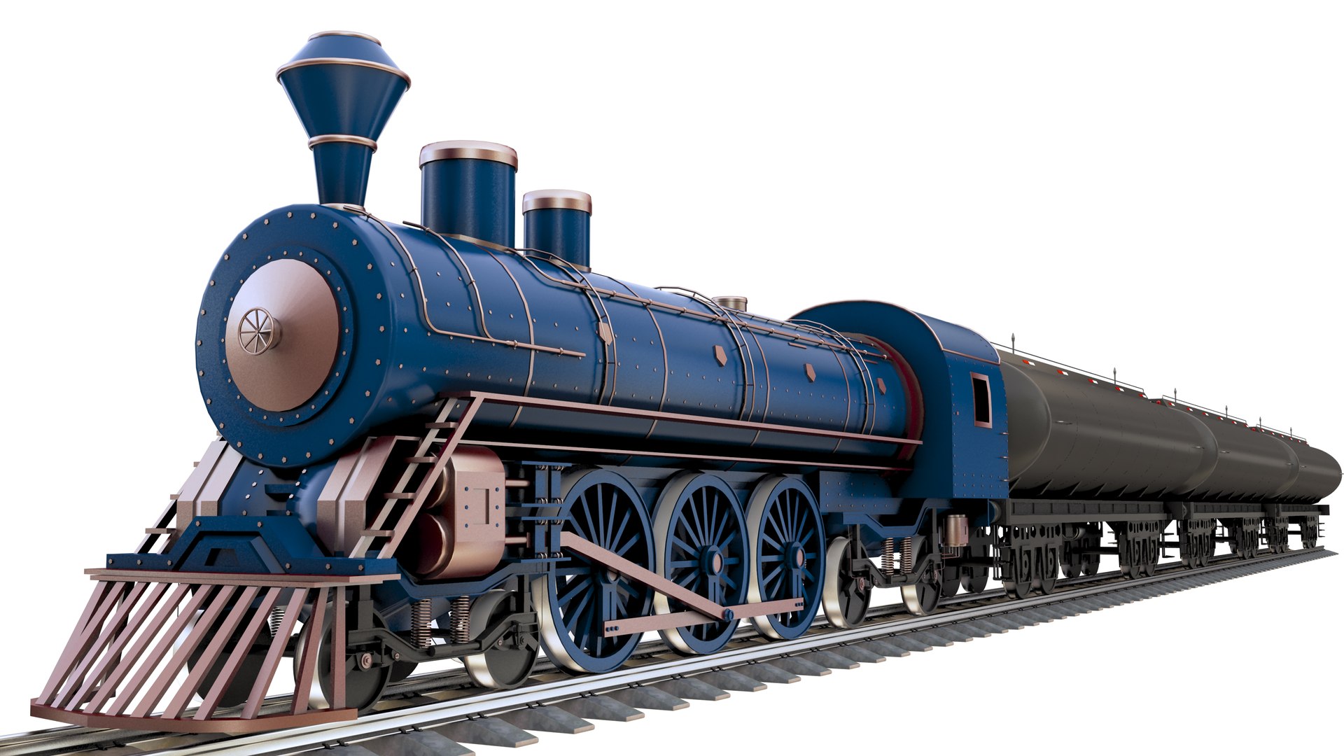 Oil Tanker Train - Blue Model - TurboSquid 1920972