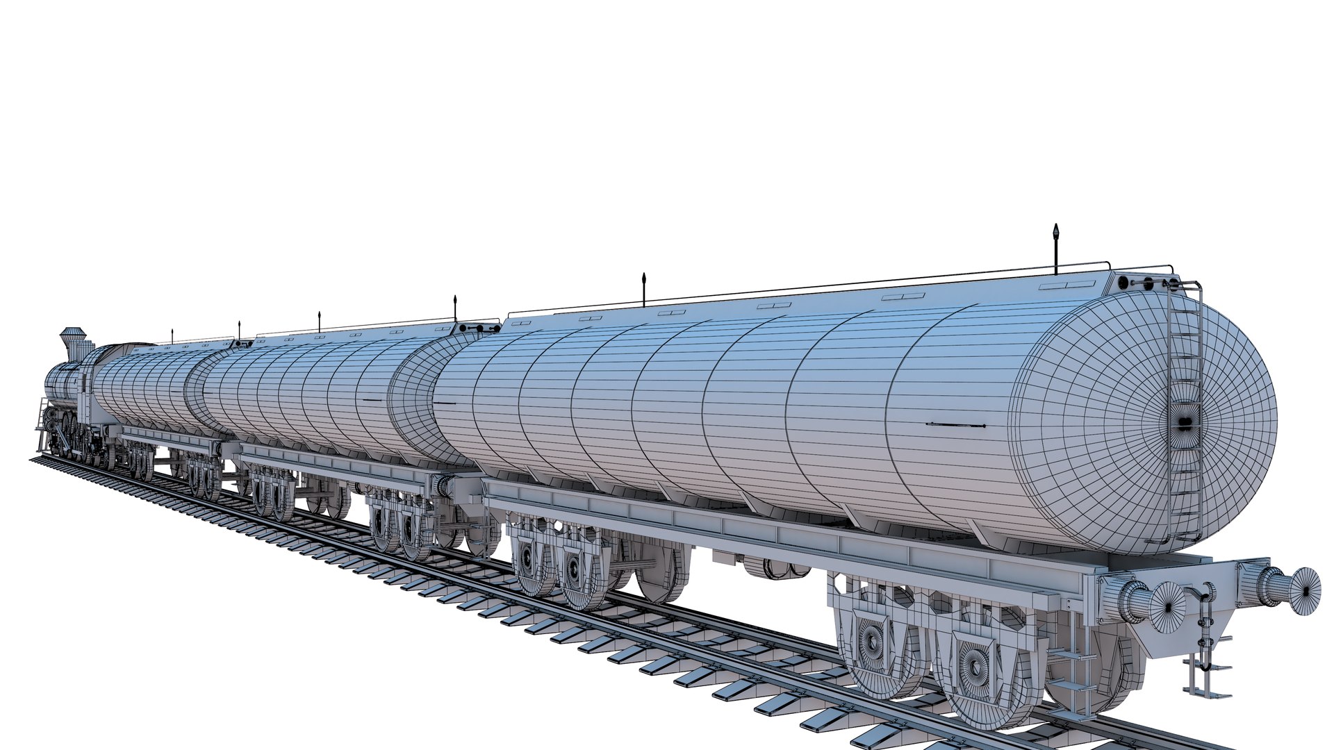 Oil Tanker Train - Blue Model - TurboSquid 1920972