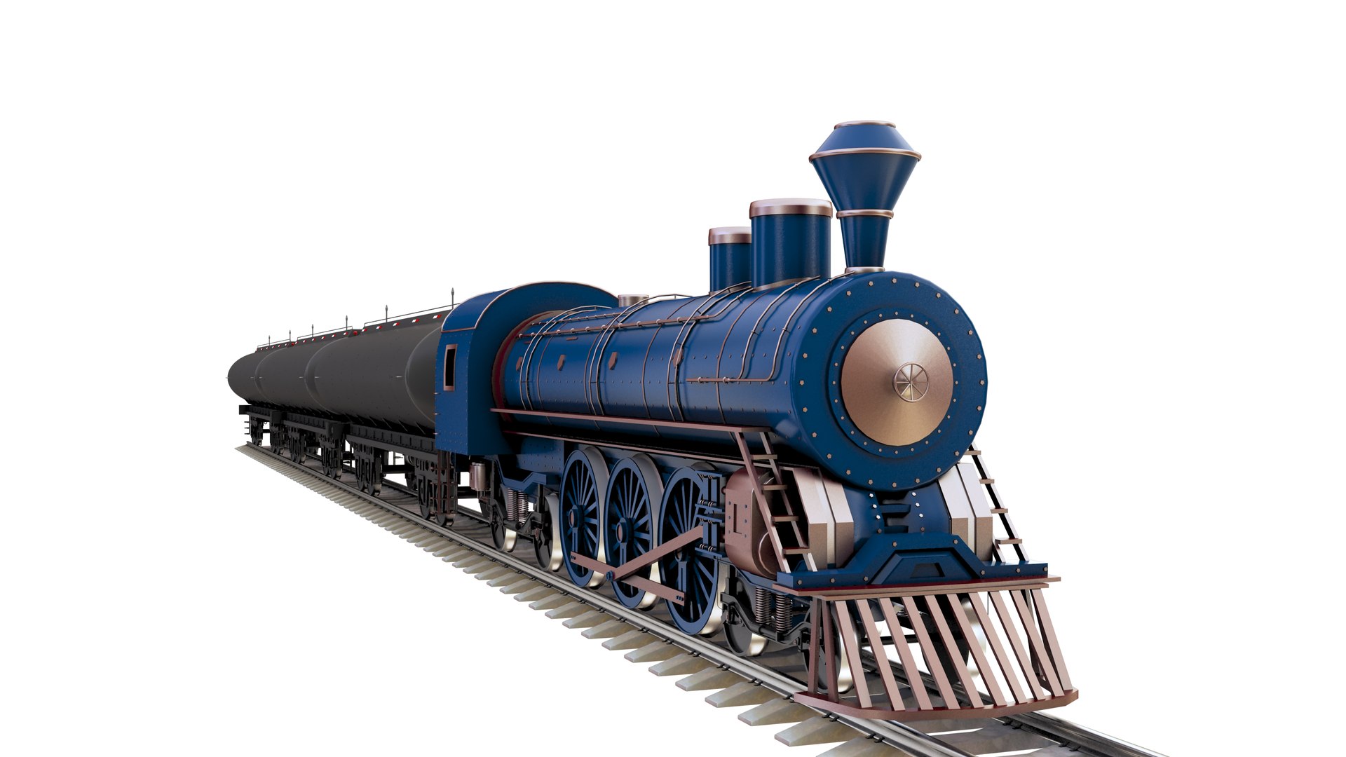 Oil Tanker Train - Blue Model - TurboSquid 1920972