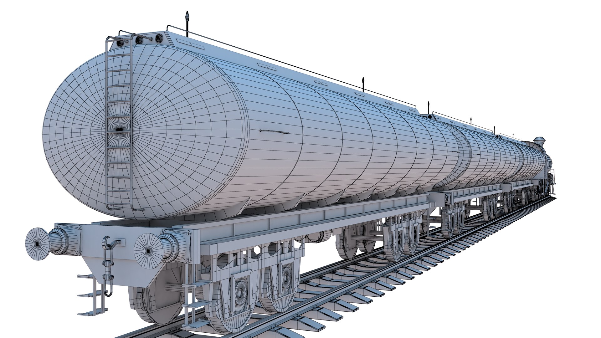 Oil Tanker Train - Blue Model - TurboSquid 1920972