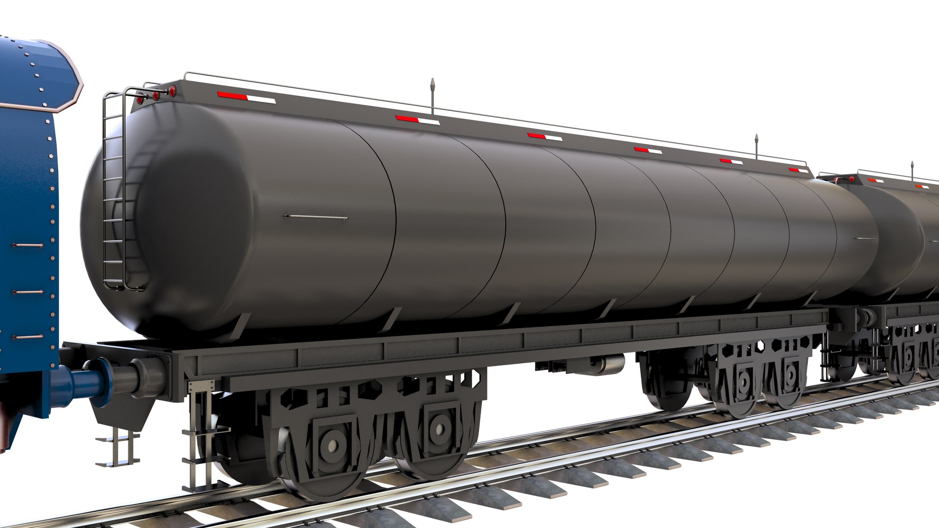 Oil Tanker Train - Blue Model - TurboSquid 1920972