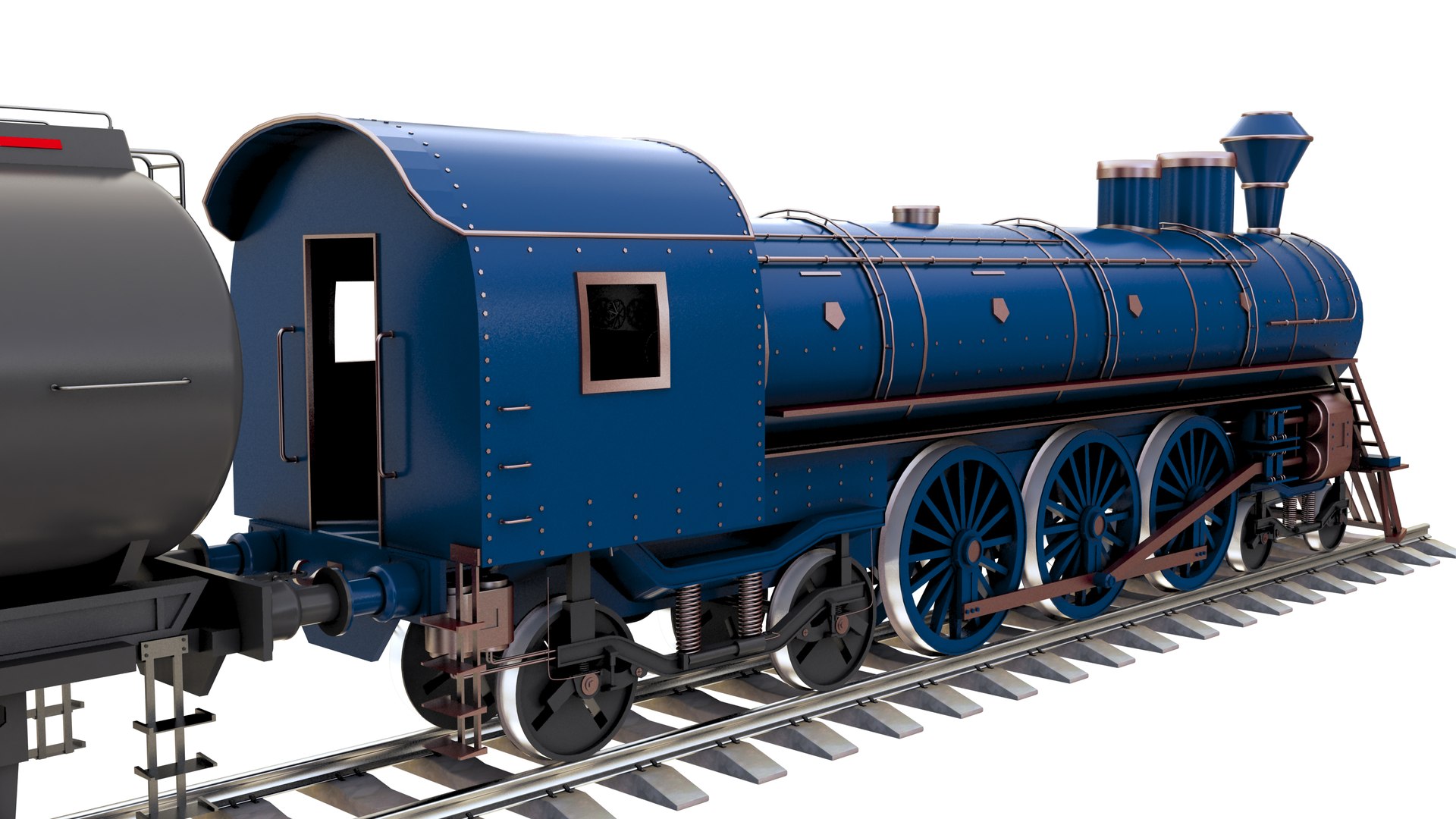 Oil Tanker Train - Blue Model - TurboSquid 1920972