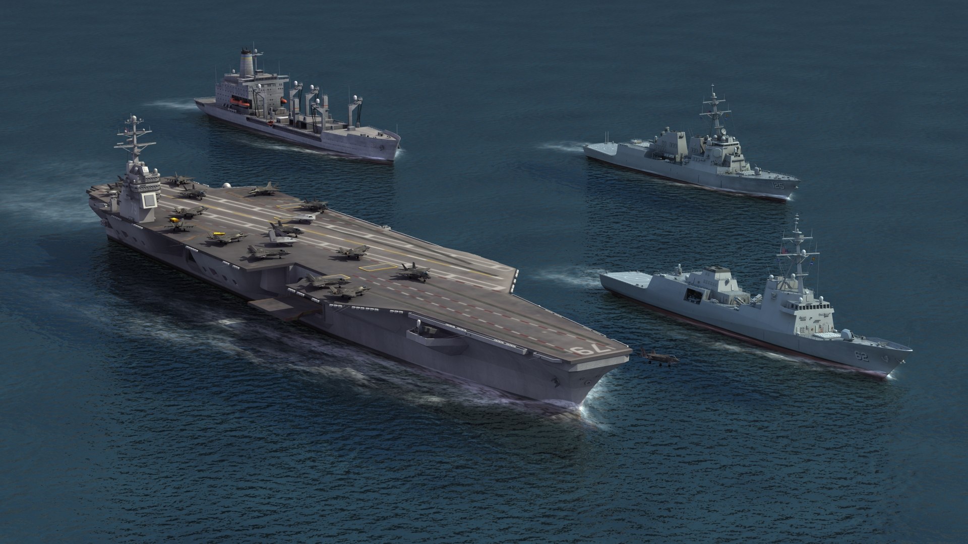 US Navy Carrier Strike Group 3D model - TurboSquid 1759607