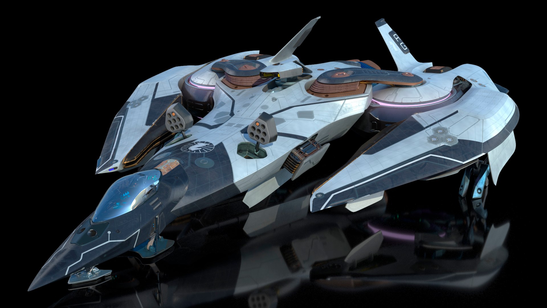 3D Sci Fi Fighter Jet Black model - TurboSquid 1955996