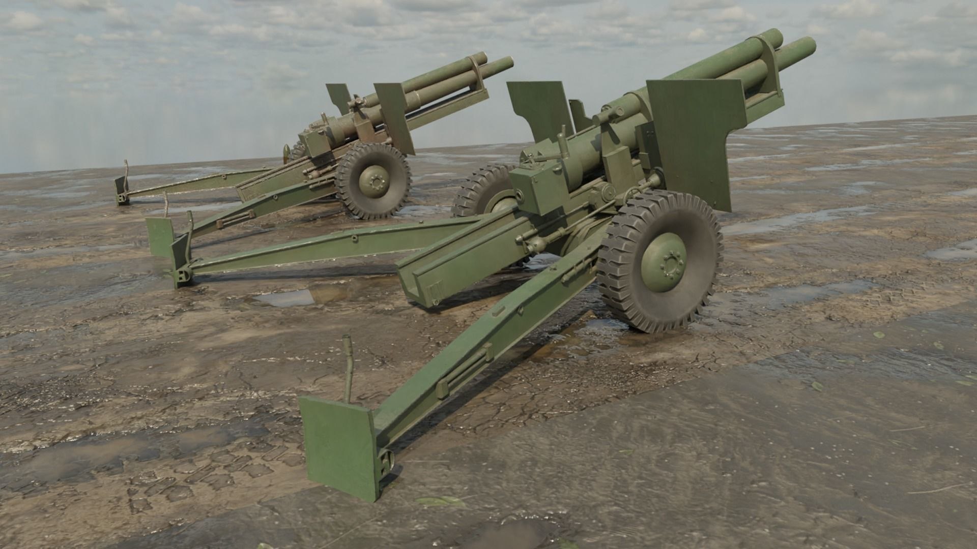 Howitzer Gun 3D Model - TurboSquid 2153835