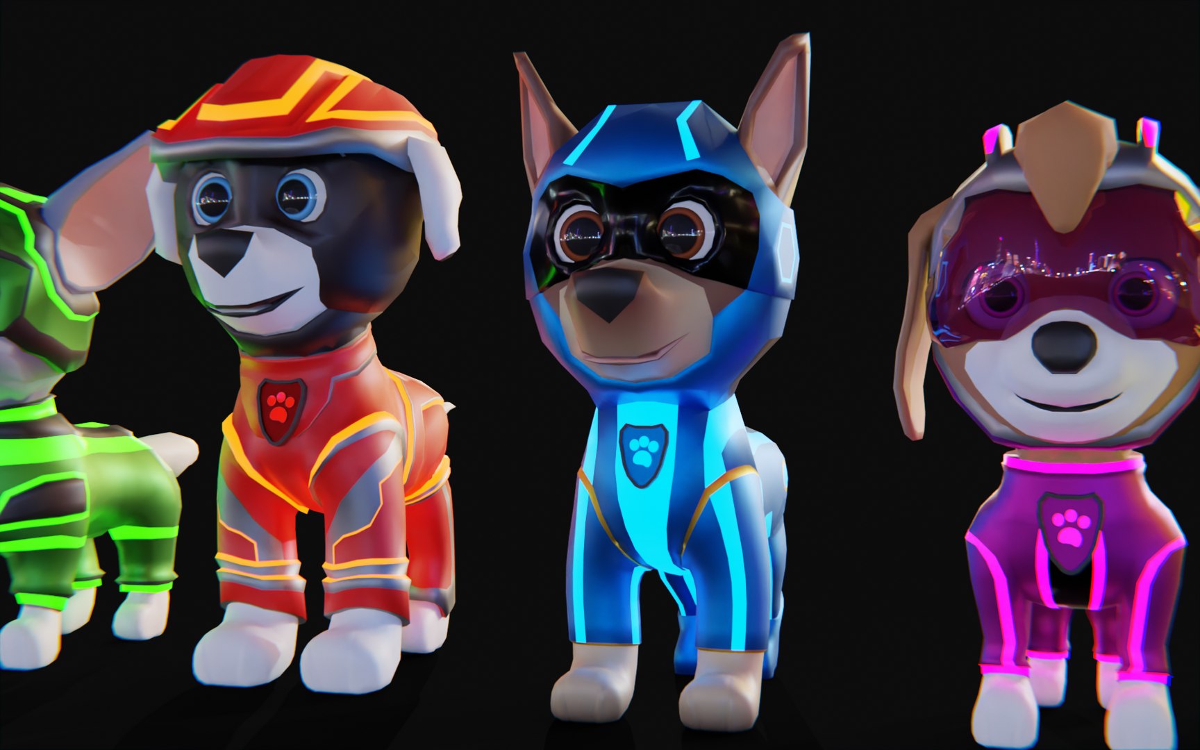 Cartoon Animal Dogs PAWS Patrol 3D Model - TurboSquid 2146638