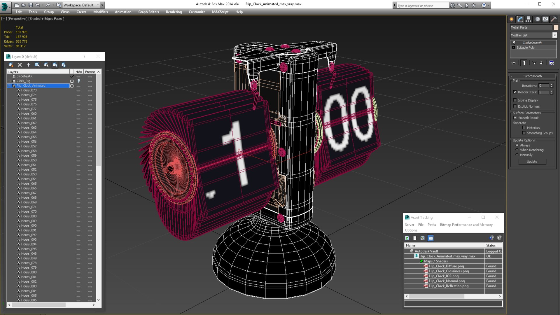 3D model Animated Flip Clock Rigged - TurboSquid 1872831