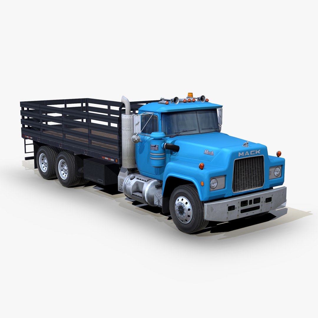 Mack RD686S Flatbed Truck S01 1985 Model - TurboSquid 1862413