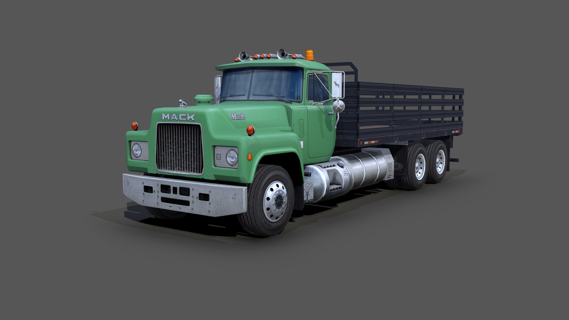 Mack RD686S Flatbed Truck S01 1985 Model - TurboSquid 1862413