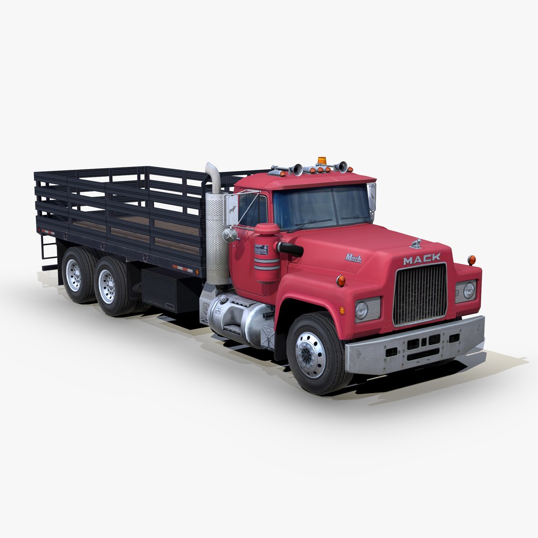 Mack RD686S Flatbed Truck S01 1985 Model - TurboSquid 1862413