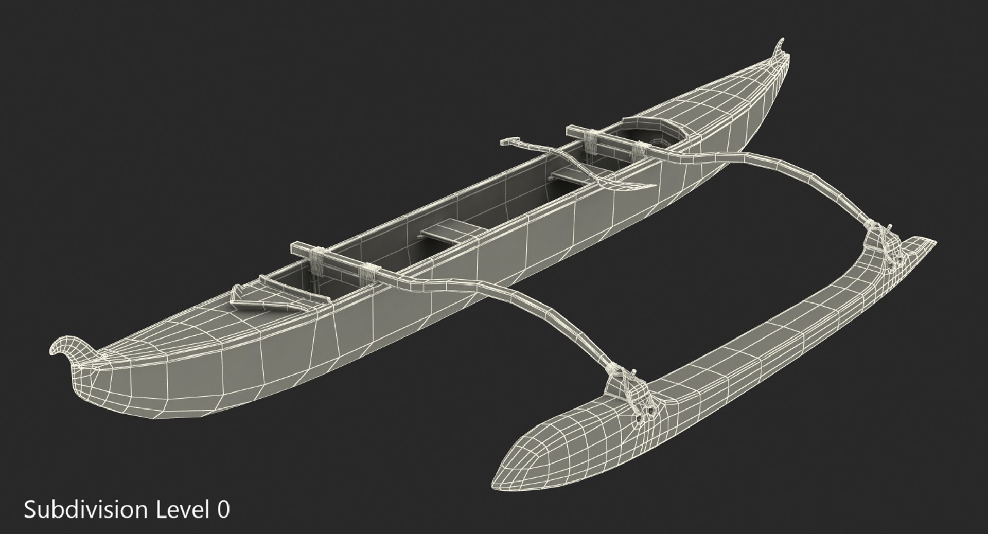 Outrigger canoe 3D model - TurboSquid 1277953