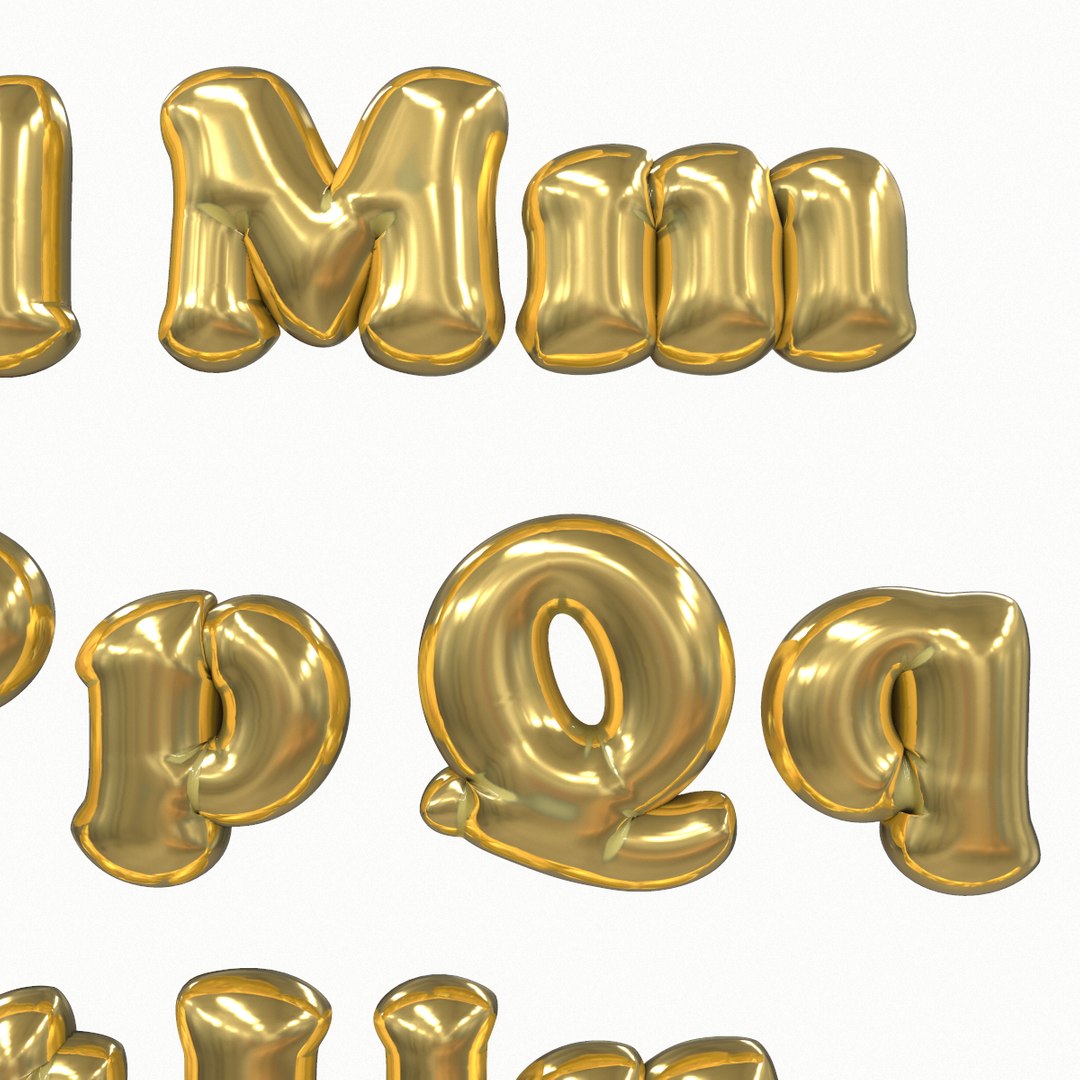 3D balloon alphabet pack model - TurboSquid 1401717