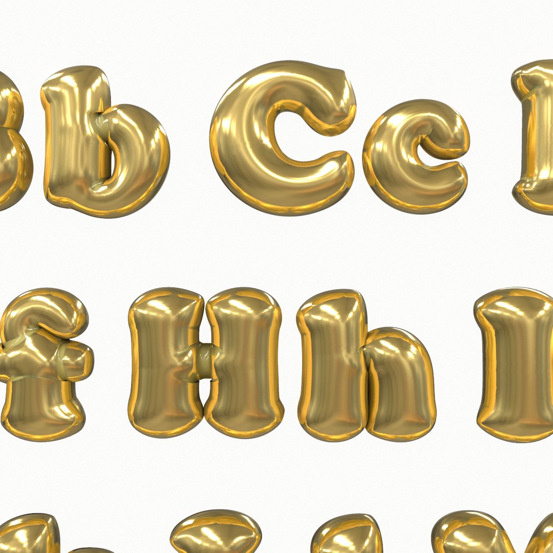 3D balloon alphabet pack model - TurboSquid 1401717