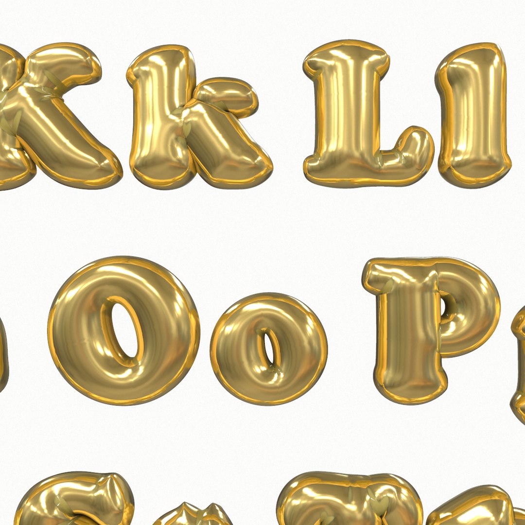 3D balloon alphabet pack model - TurboSquid 1401717