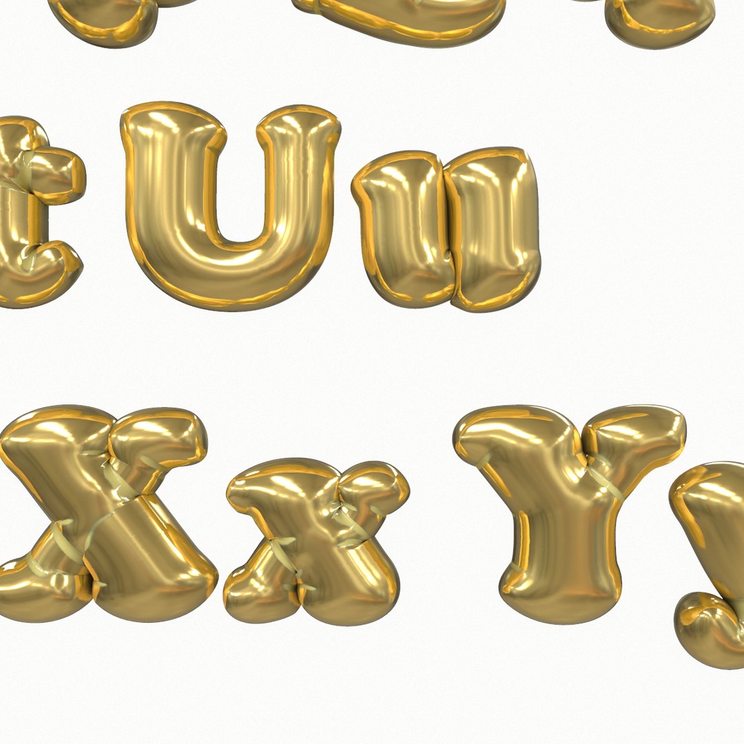 3D balloon alphabet pack model - TurboSquid 1401717