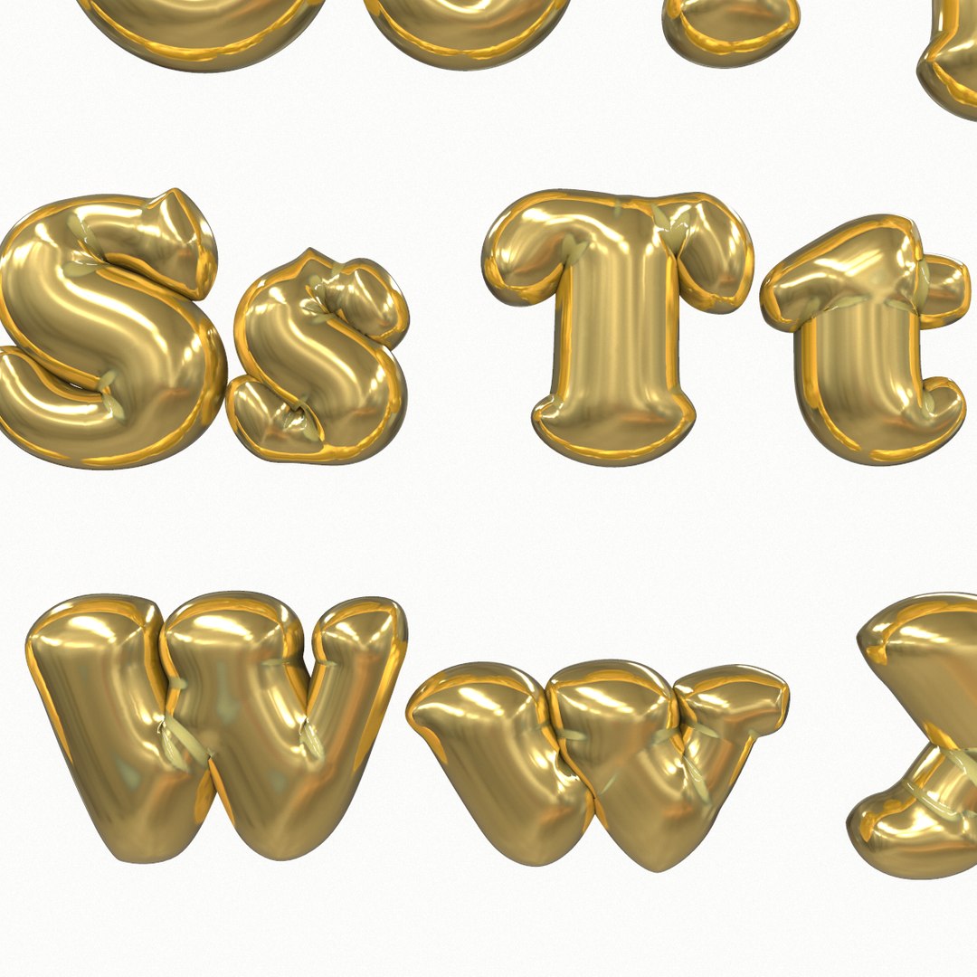 3D balloon alphabet pack model - TurboSquid 1401717