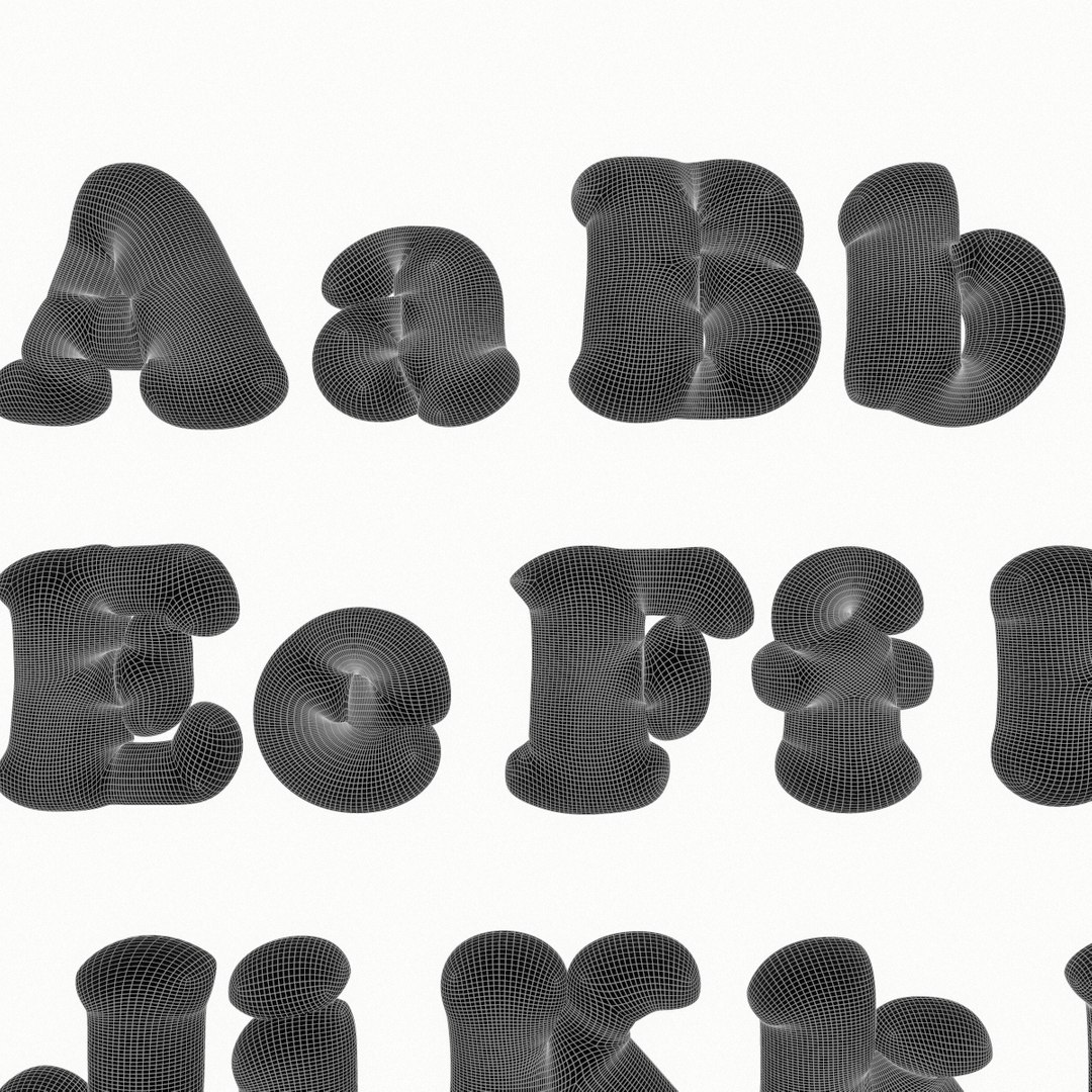 3D balloon alphabet pack model - TurboSquid 1401717