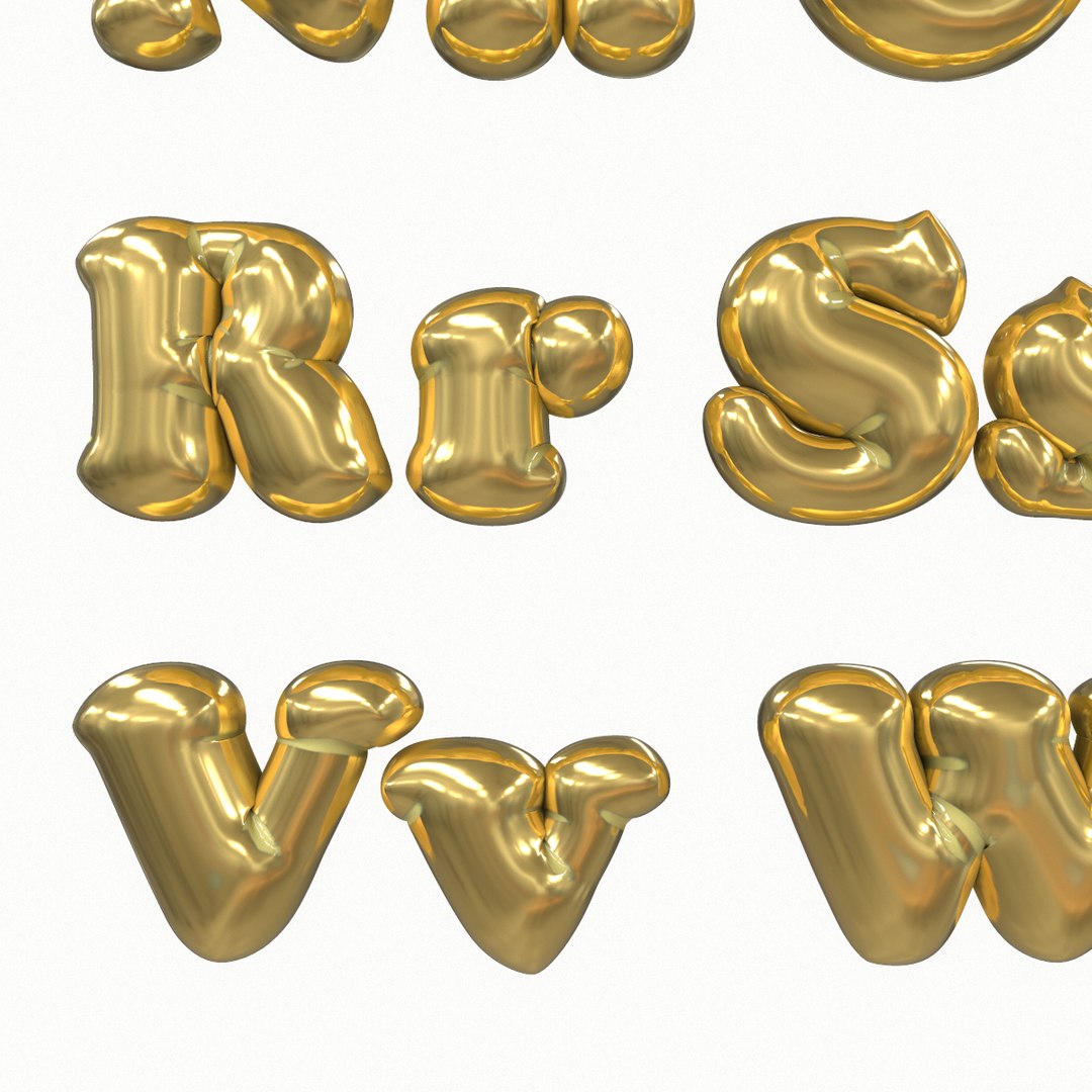 3D balloon alphabet pack model - TurboSquid 1401717