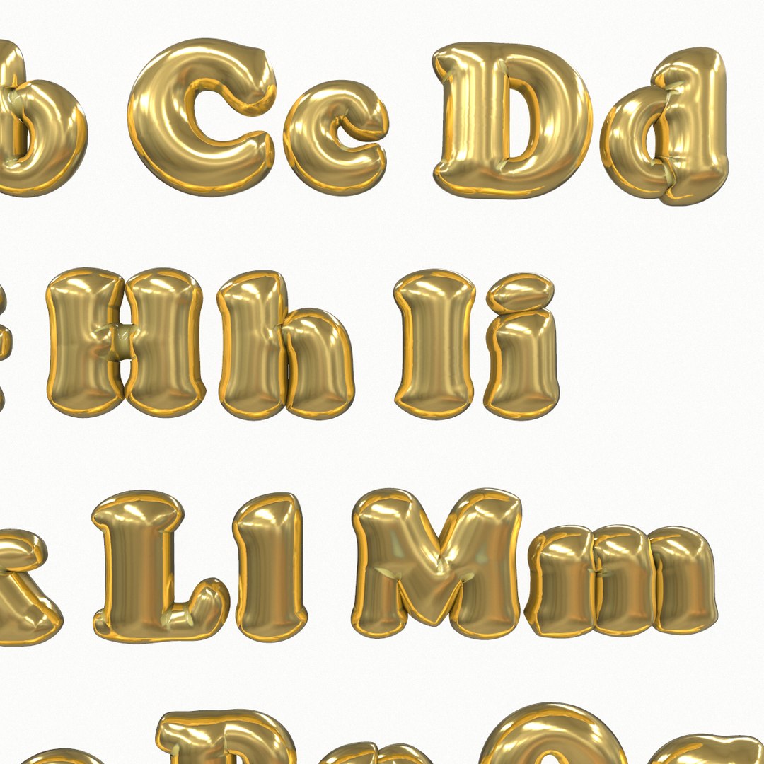 3D balloon alphabet pack model - TurboSquid 1401717