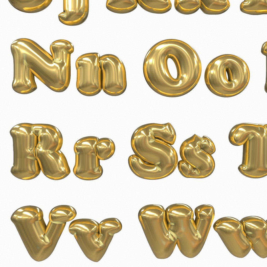 3D balloon alphabet pack model - TurboSquid 1401717