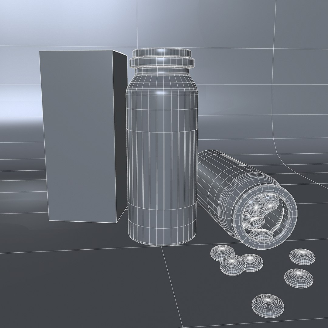 3d model bottle medical pill
