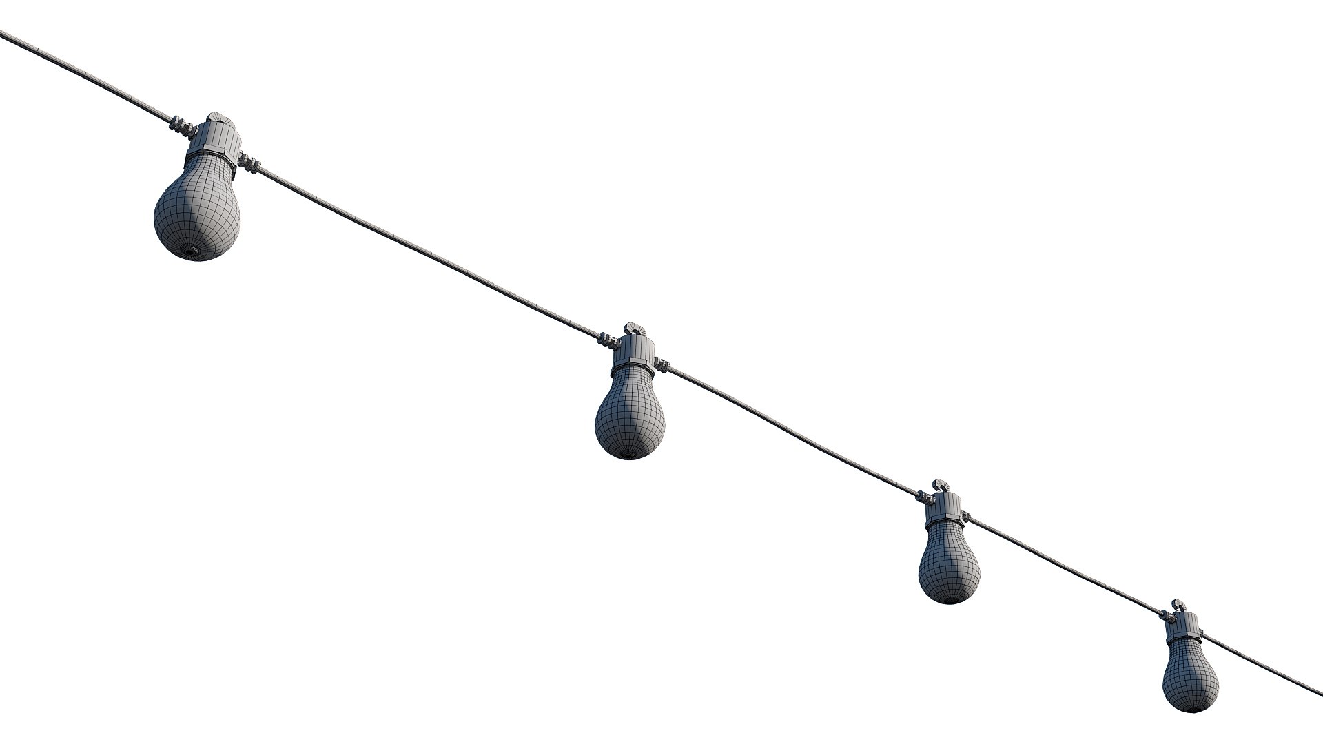 String Lights Edison Lamps 3D Model - TurboSquid 1805204