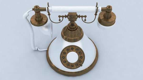 3d model retro telephone