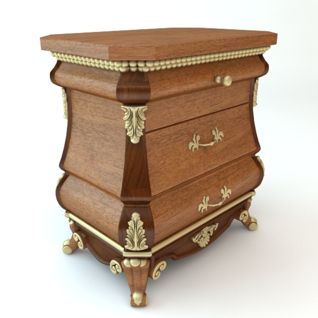 3d Baroque Nightstand