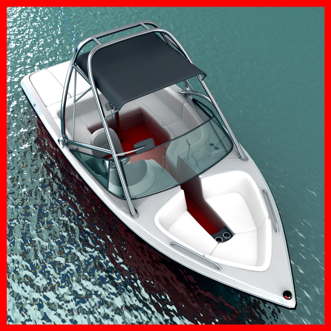 motorboat parasailing 3d model