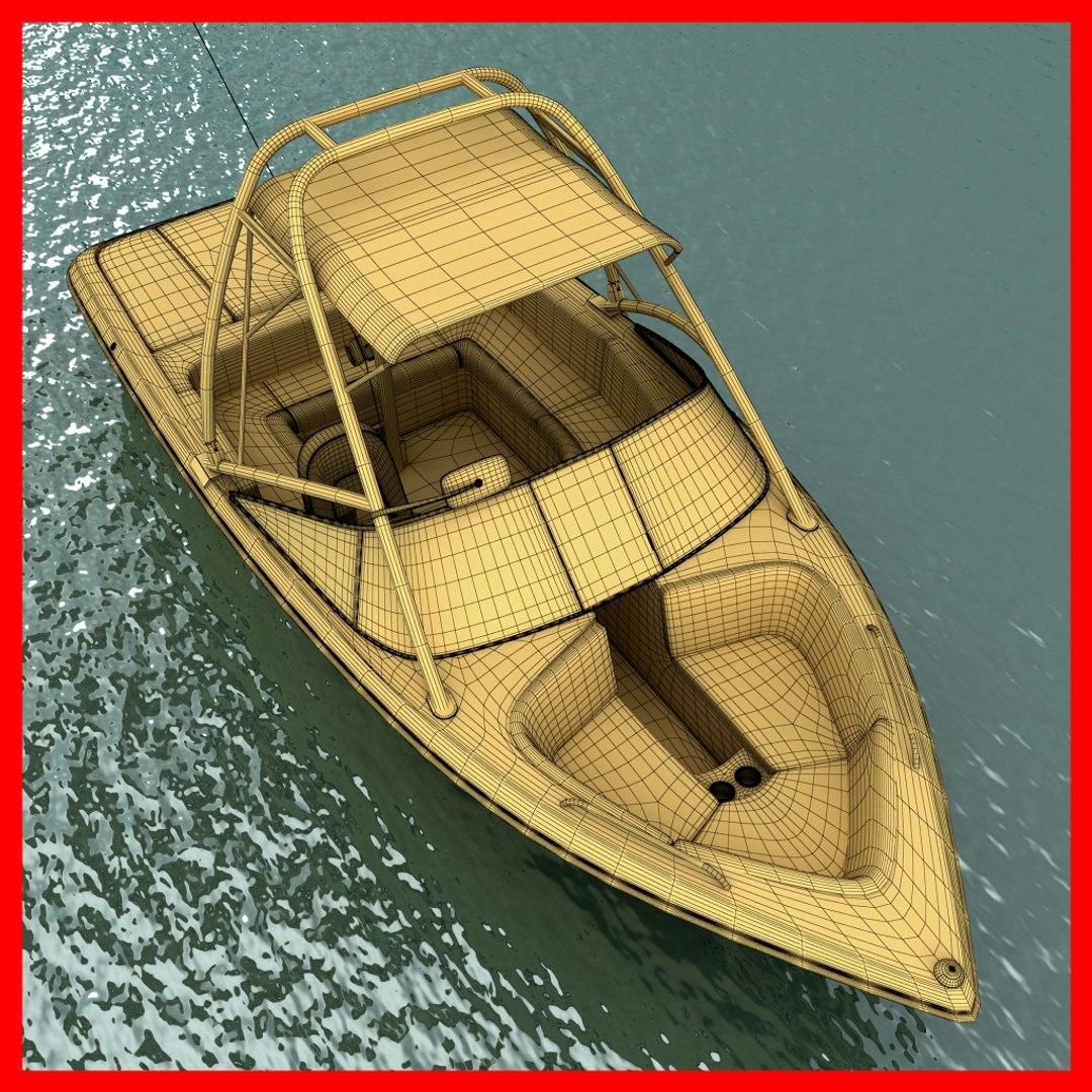 motorboat parasailing 3d model