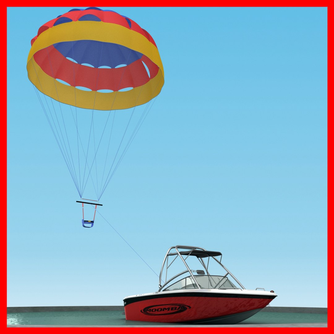 motorboat parasailing 3d model