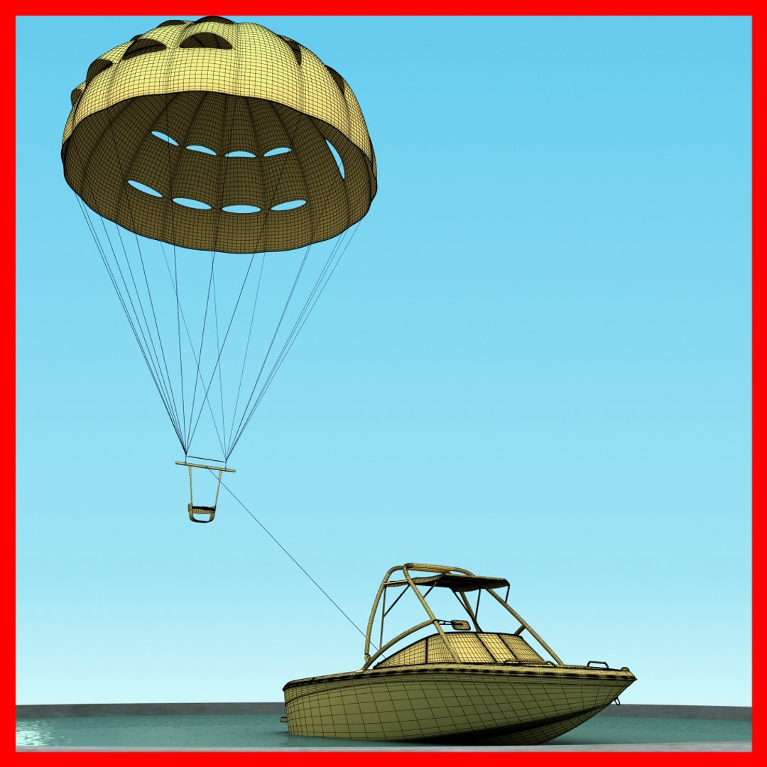 motorboat parasailing 3d model