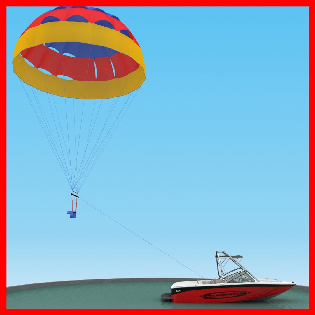 motorboat parasailing 3d model