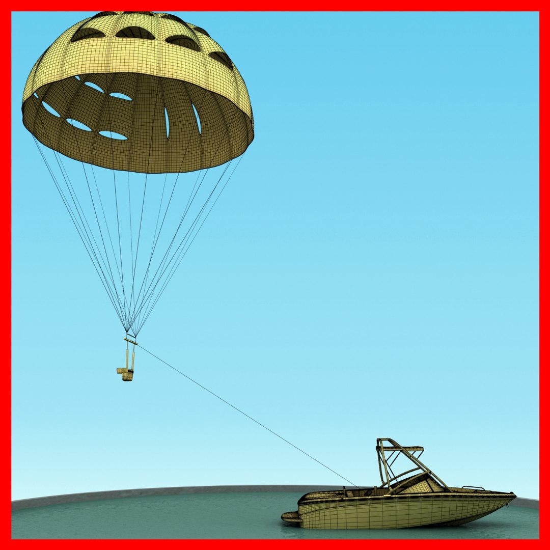 motorboat parasailing 3d model