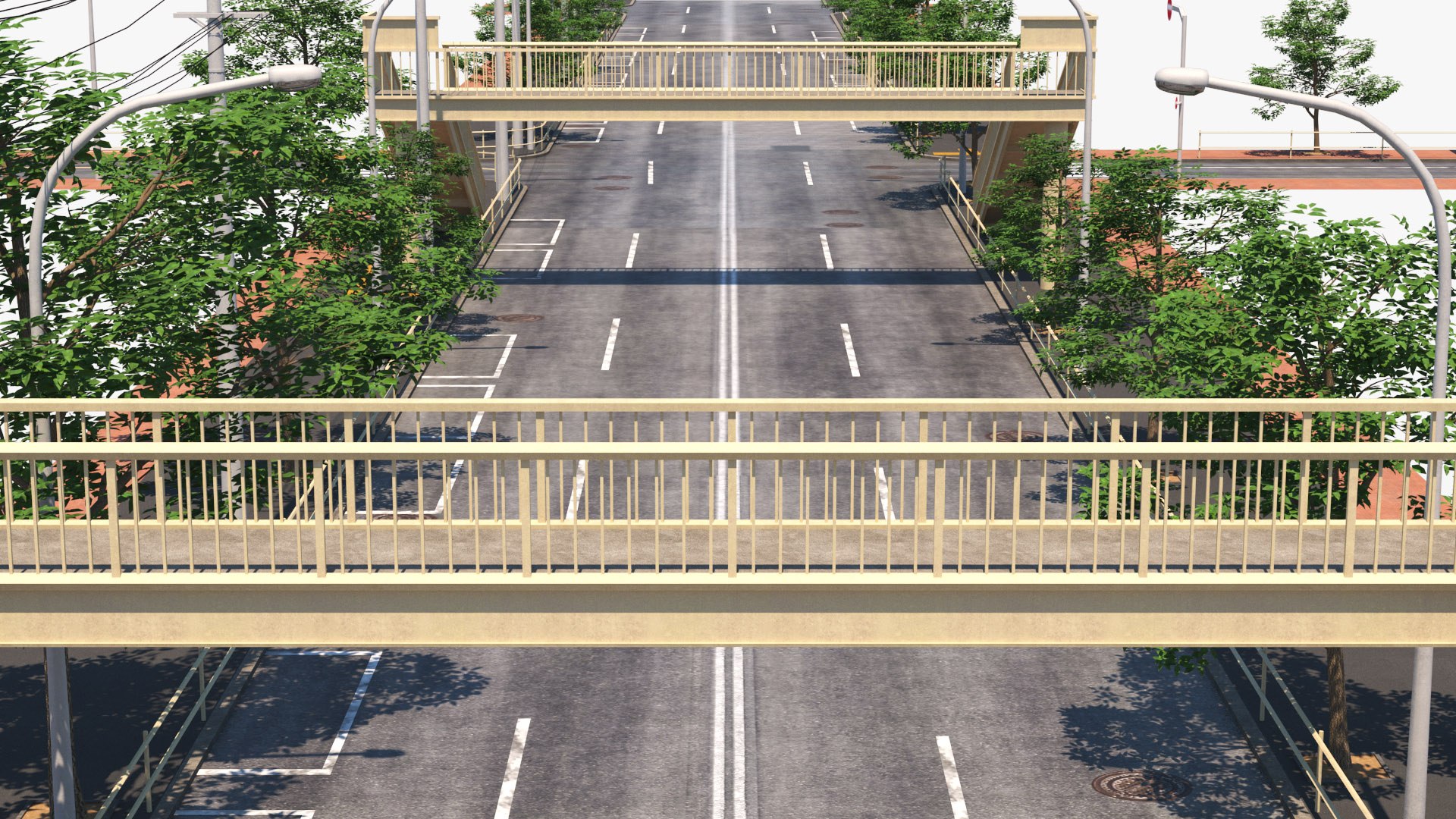 3D City Street Intersection - TurboSquid 2017257