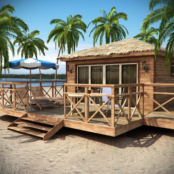 3d model island beach resort