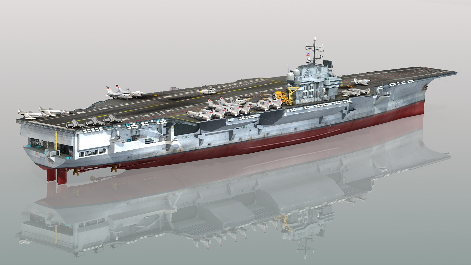 USS Forrestal CV-59 3D Model - TurboSquid 1878887