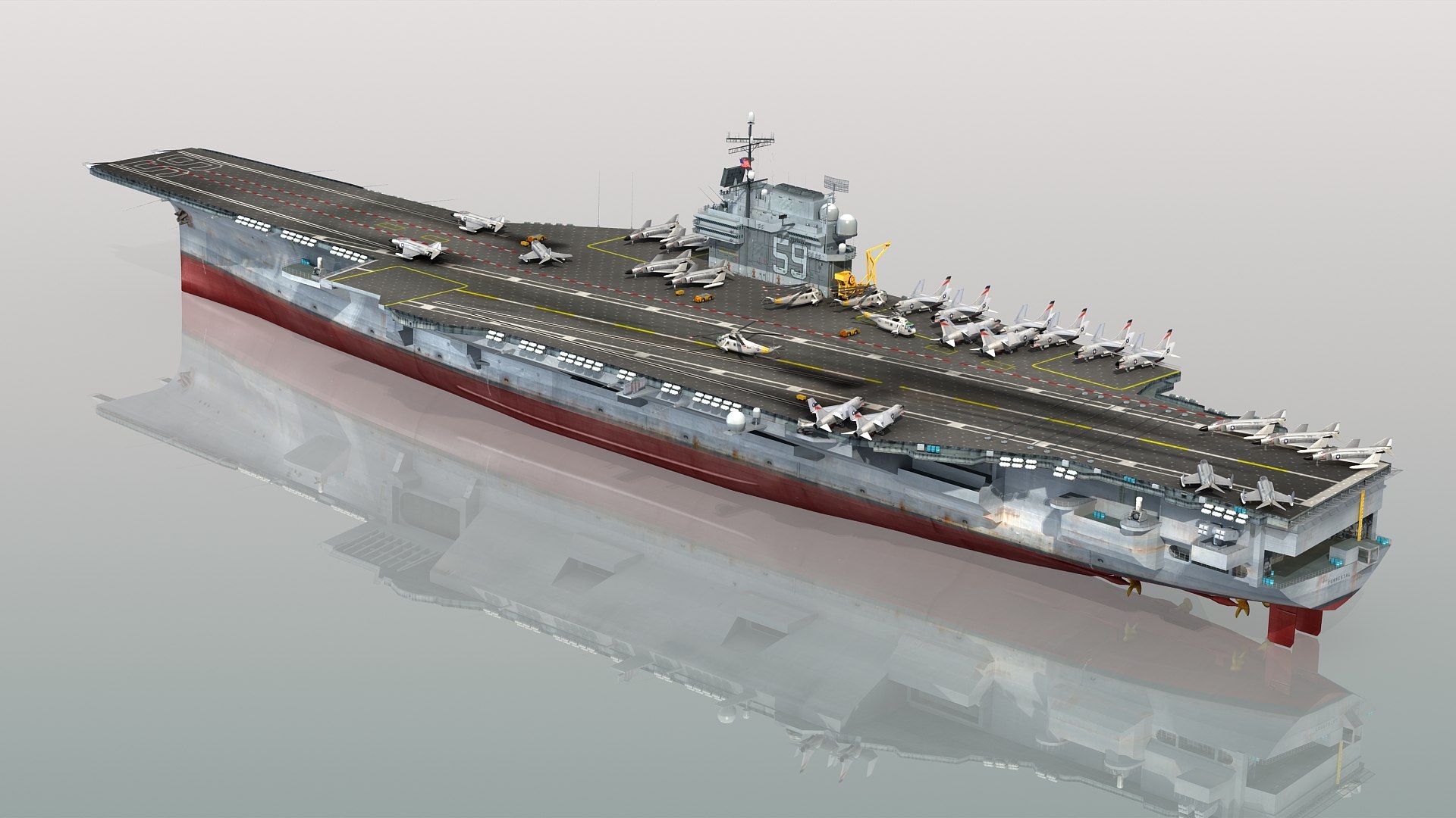 USS Forrestal CV-59 3D Model - TurboSquid 1878887