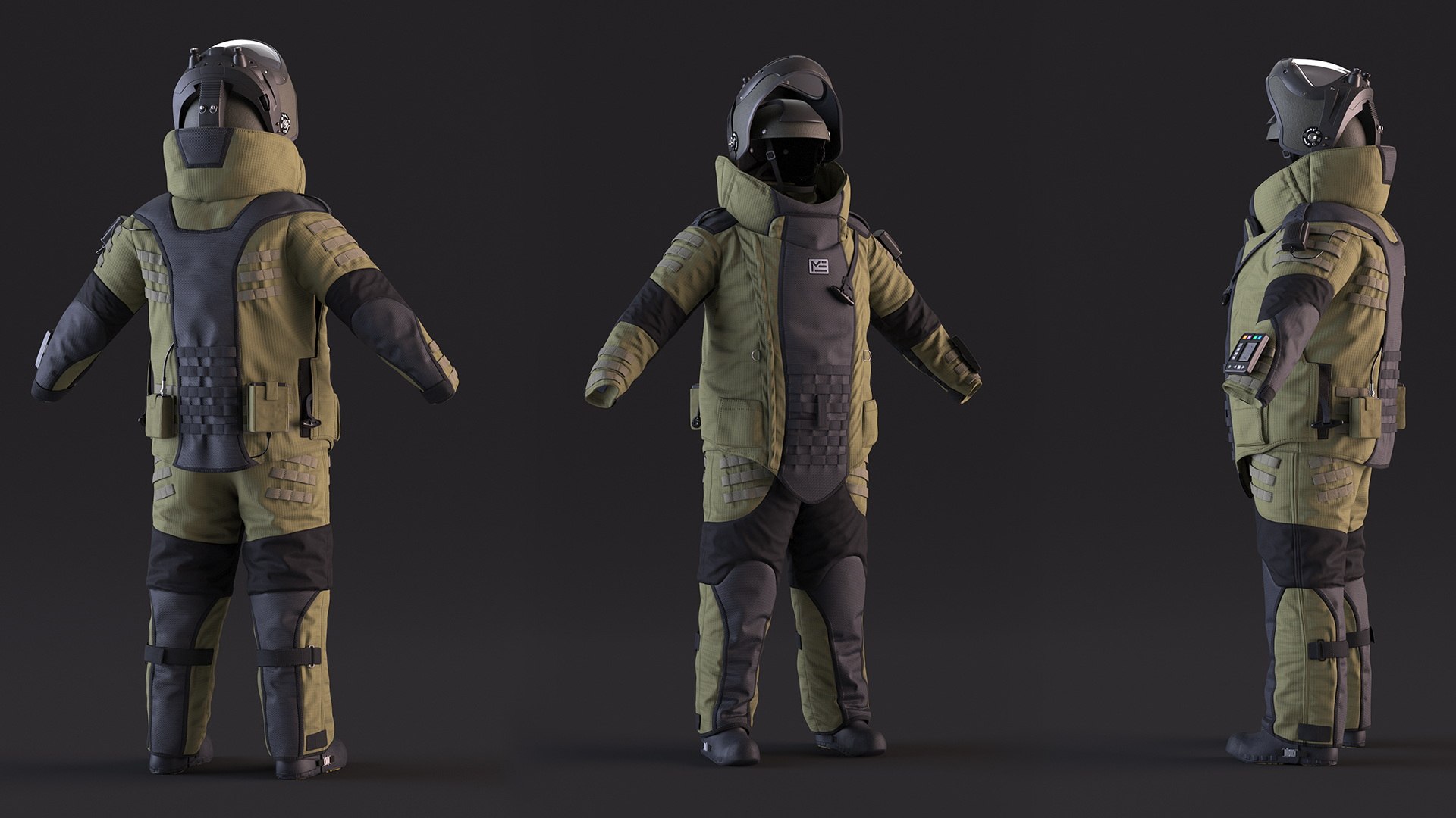 EOD 10 Bomb Suit Without Person Rigged 3D - TurboSquid 2286731
