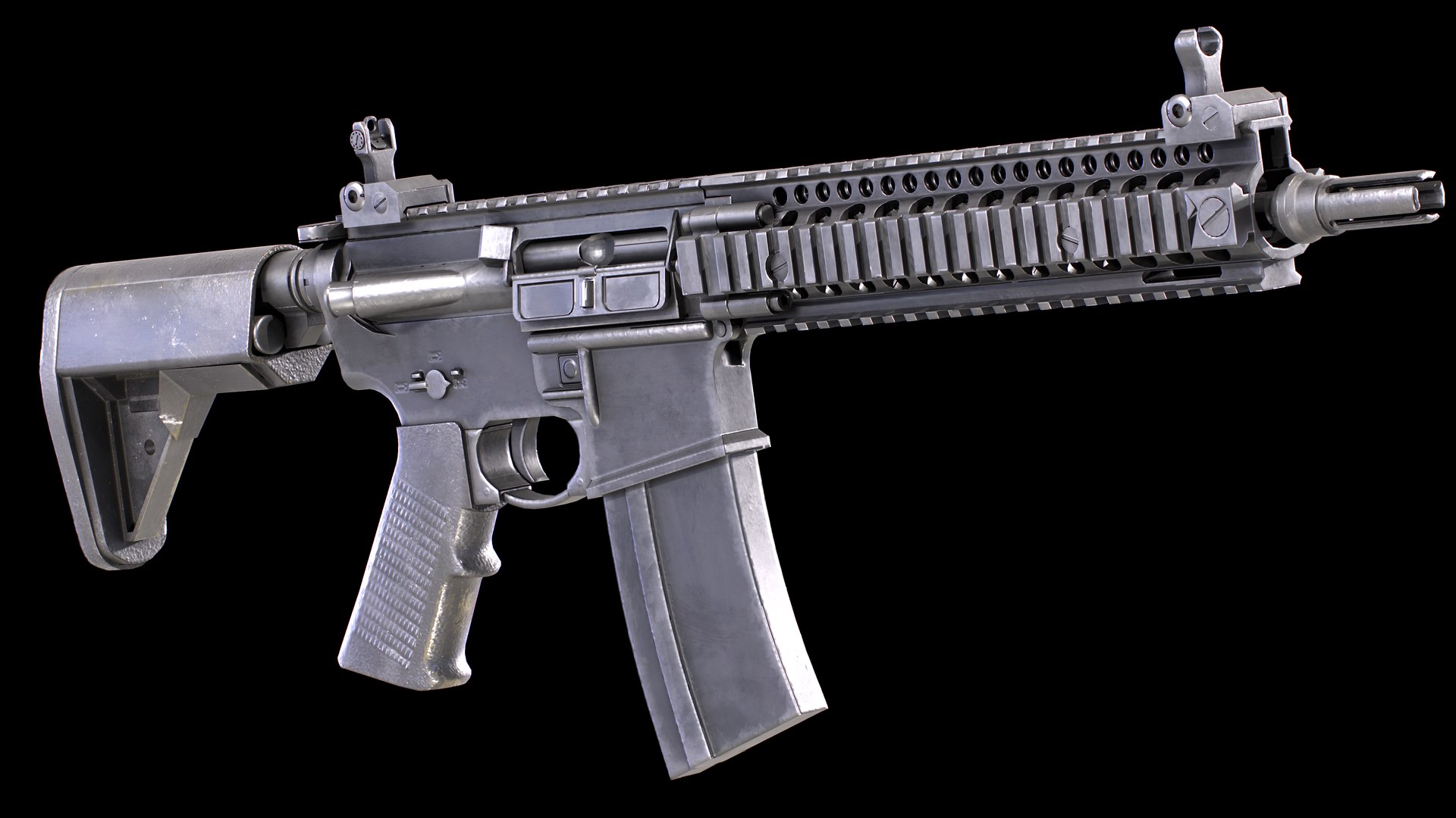 MK-18 Rifle PBR Worn Low-poly 3D Model 3D - TurboSquid 1793724