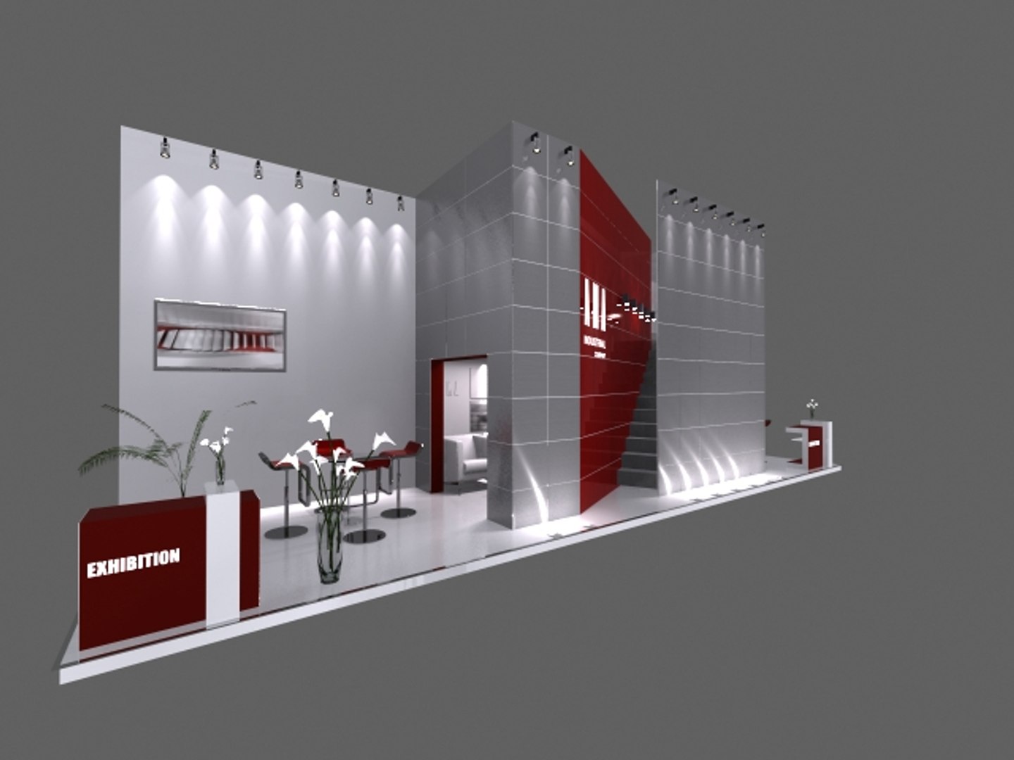 exhibition trade modular 3d model
